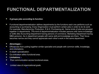 Departmentalization in an Organization | PPT