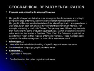 Departmentalization in an Organization | PPT