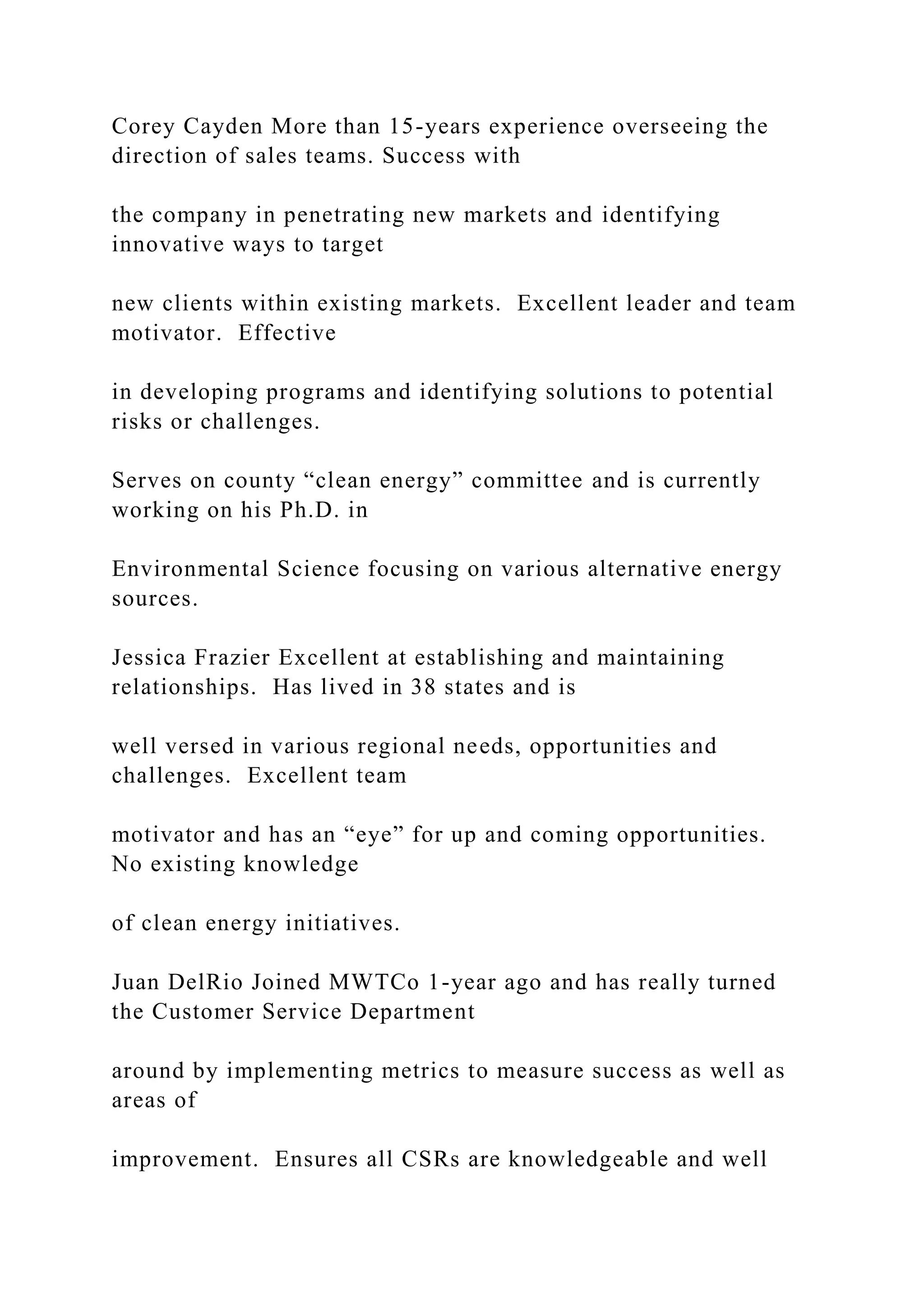 Departmental Org Chart Example The Sales Department of M.docx