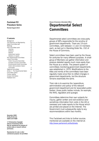 Departmental select committees_(factsheet)[1] | PDF