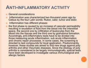 Experimental models for Antipyretic, analgesic and anti inflammatory ...