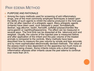 Experimental models for Antipyretic, analgesic and anti inflammatory ...