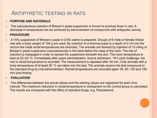 Experimental models for Antipyretic, analgesic and anti inflammatory ...