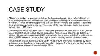 H&M departmentalisation | PPT