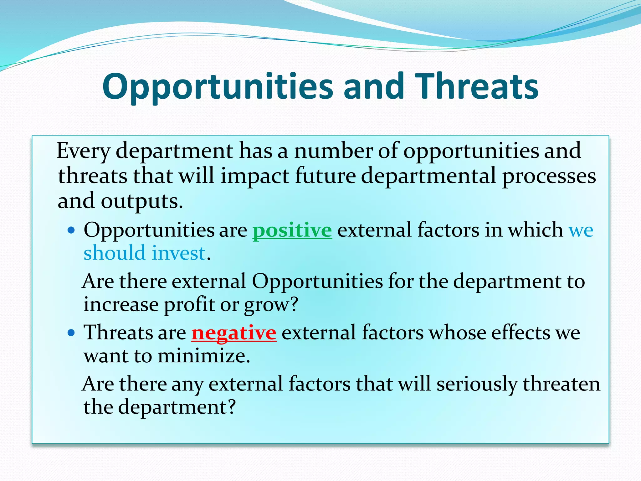 Departmental SWOT Analysis | PPTX