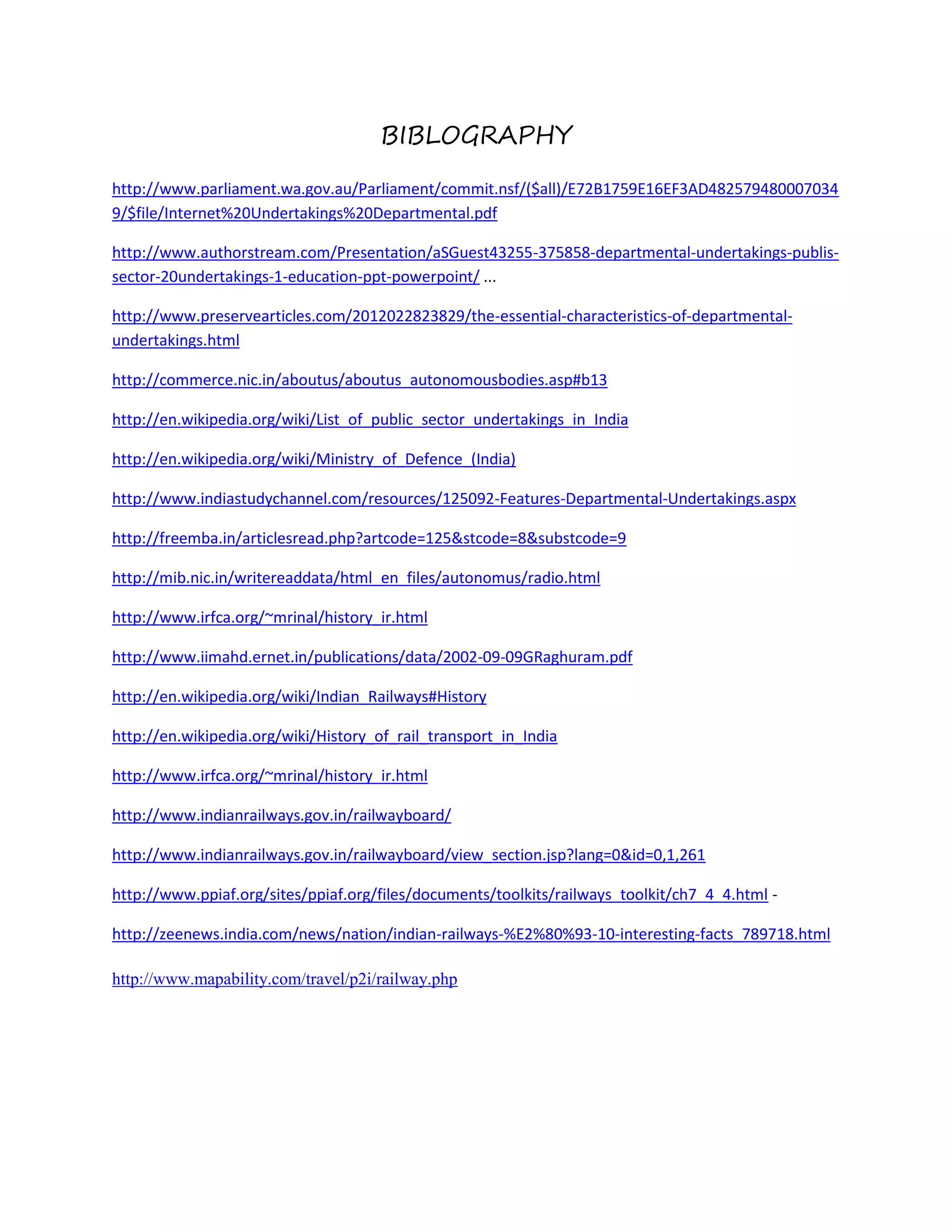 Departmental Undertaking- Indian Railway | PDF