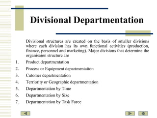 Departmentation | PDF