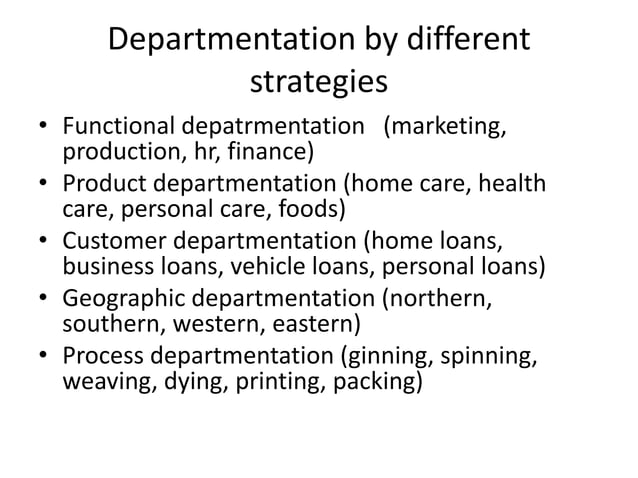 Departmentation | PPTX | Business | Business and Finance