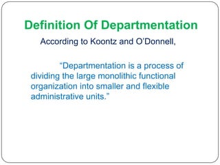 Departmentation methods | PPTX