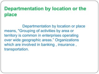 Departmentation methods | PPTX