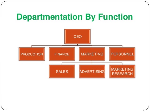 Departmentation methods