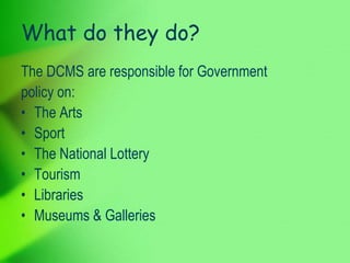 DEPARTMENT OF CULTURE, MEDIA & SPORT | PPTX | Children\'s Health ...