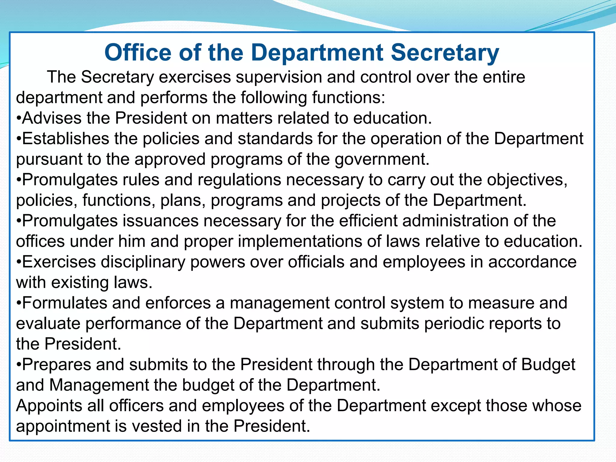 Department of Education (DepEd) Management Structure | PPTX