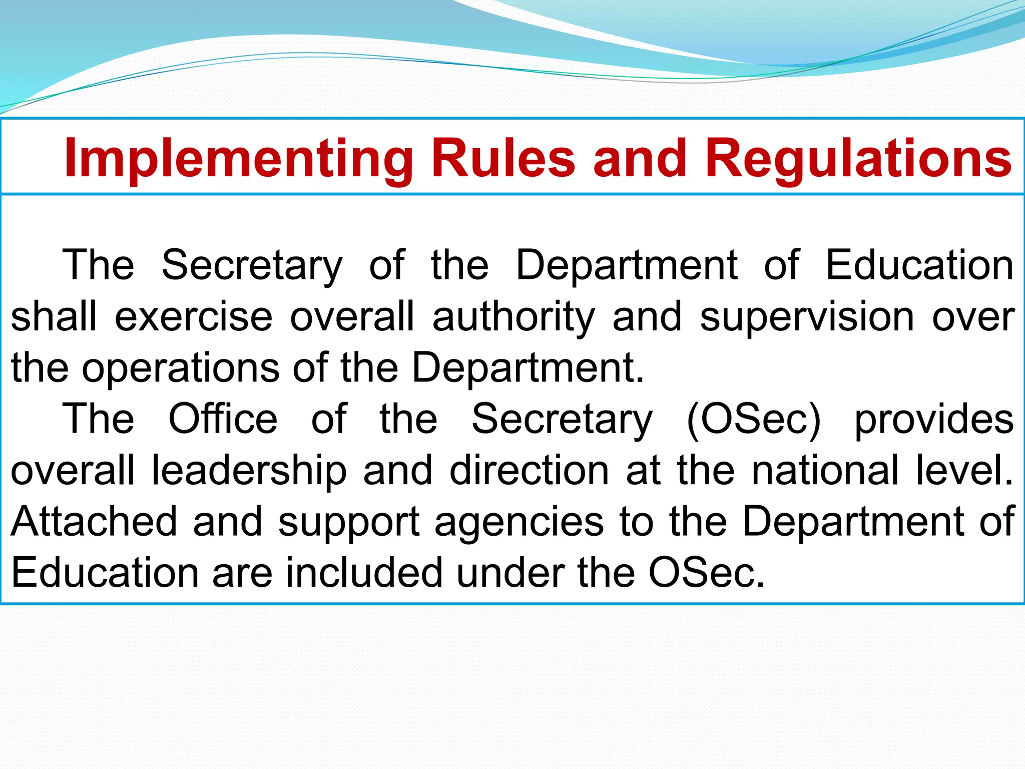 Department of Education (DepEd) Management Structure | PPTX