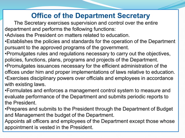 Department of Education (DepEd) Management Structure | PPTX