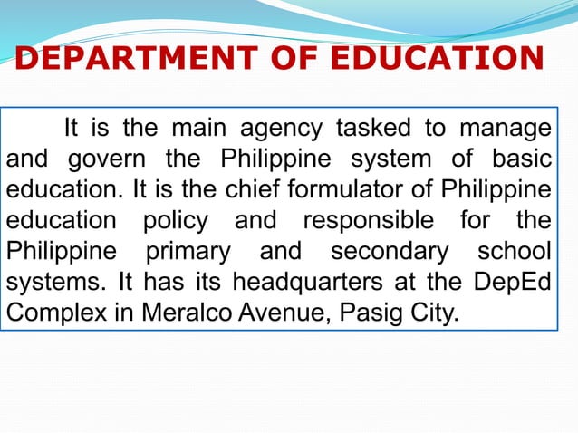 Department of Education (DepEd) Management Structure | PPTX
