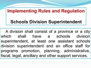 Department of Education (DepEd) Management Structure | PPTX