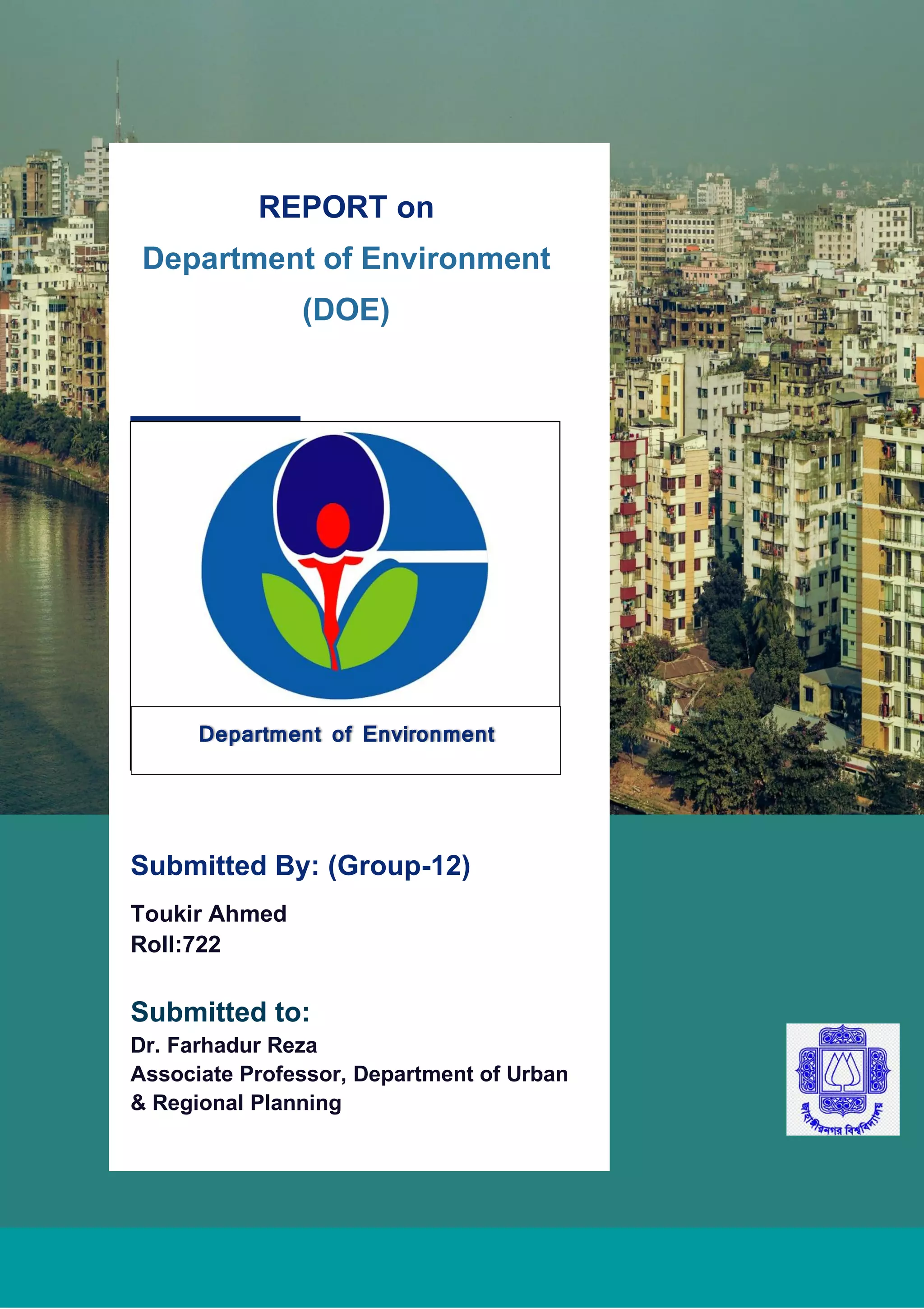 Department of environment(DOE),Bangladesh | PDF