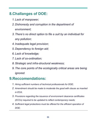 Department of environment(DOE),Bangladesh | PDF