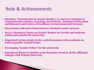 Department of gender studies punjab | PPT