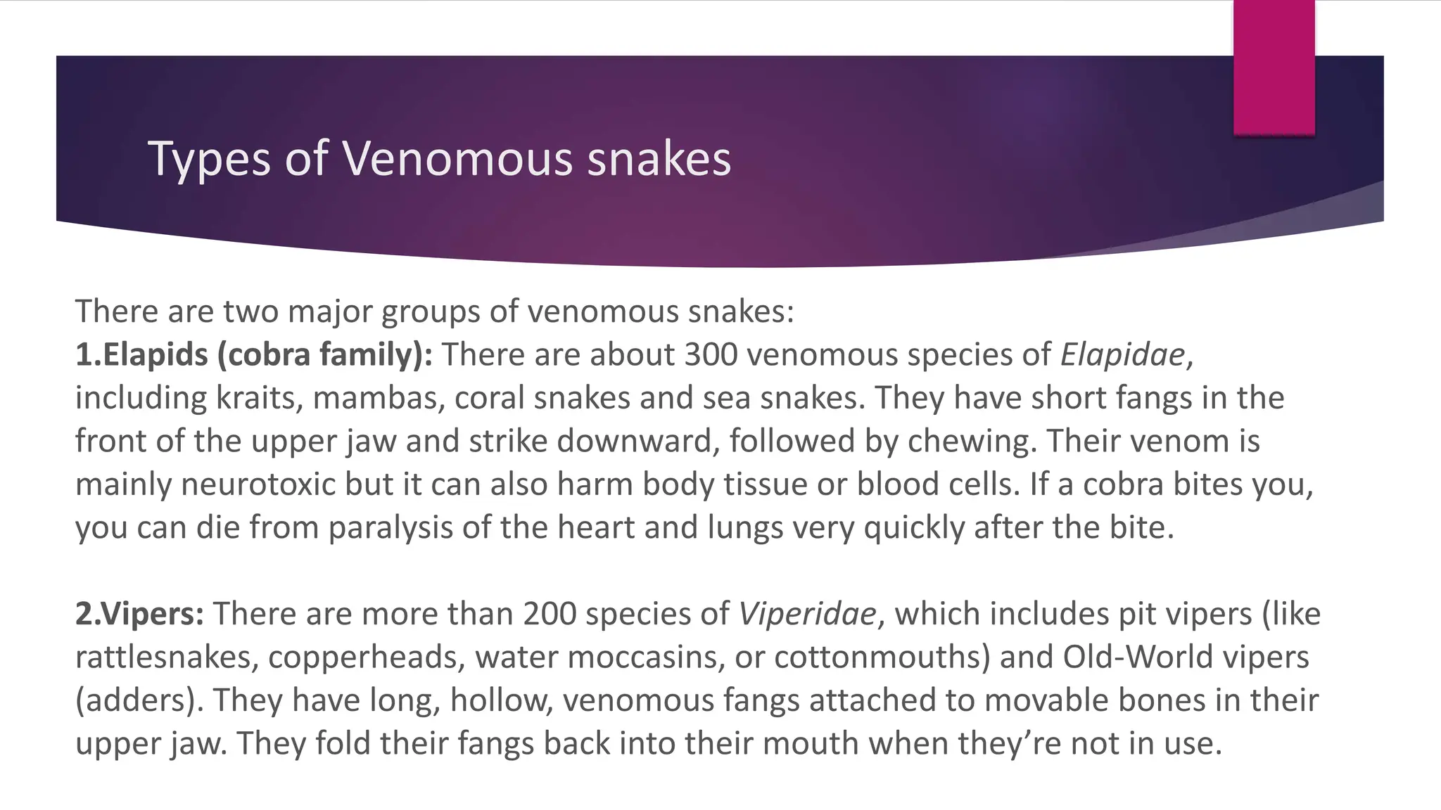 Types of Snakes bite and their management | PPT