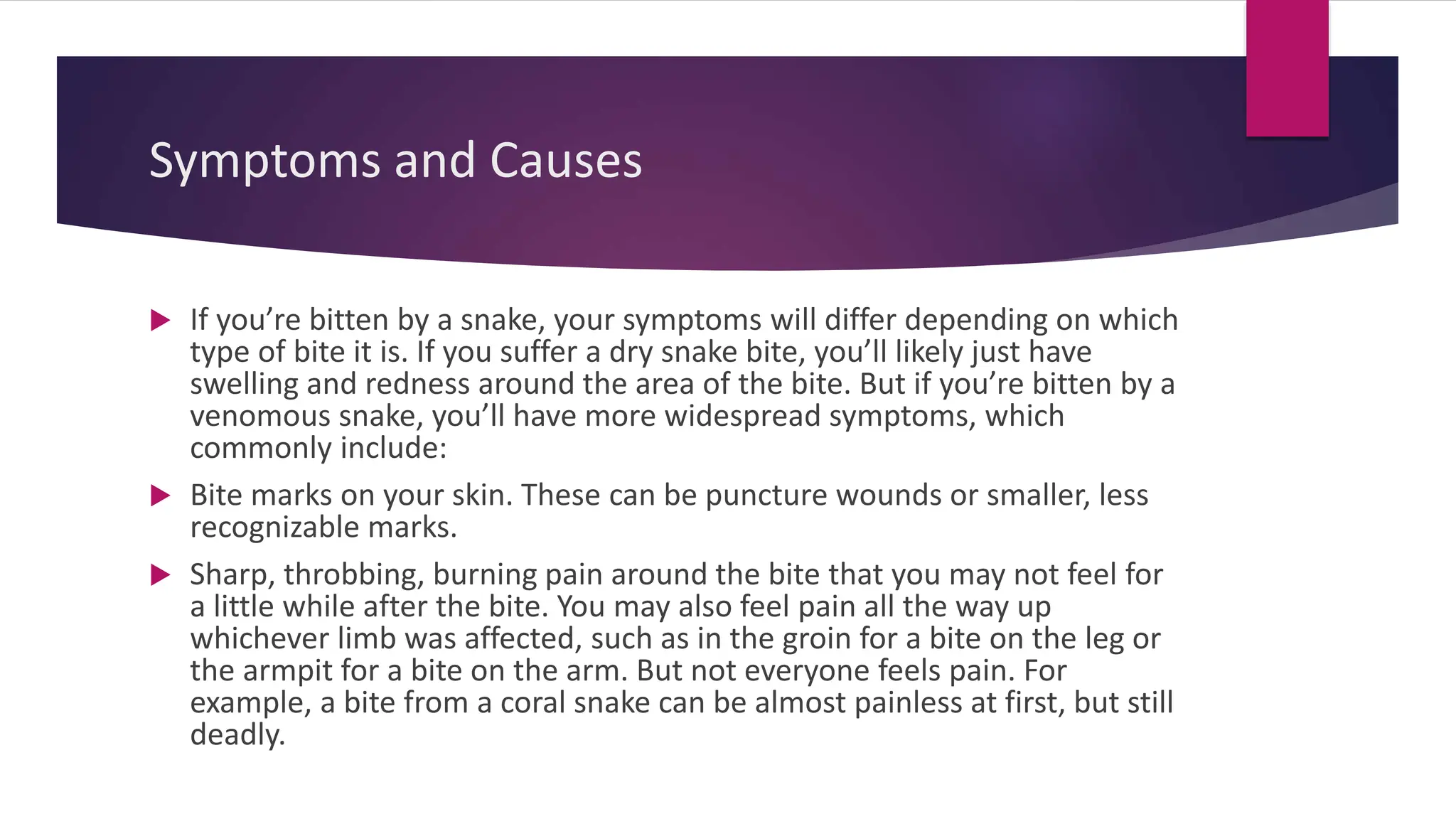 Types of Snakes bite and their management | PPT