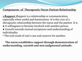 Therapeutic communication and Therapeutic Nurse patient relationship | PPTX