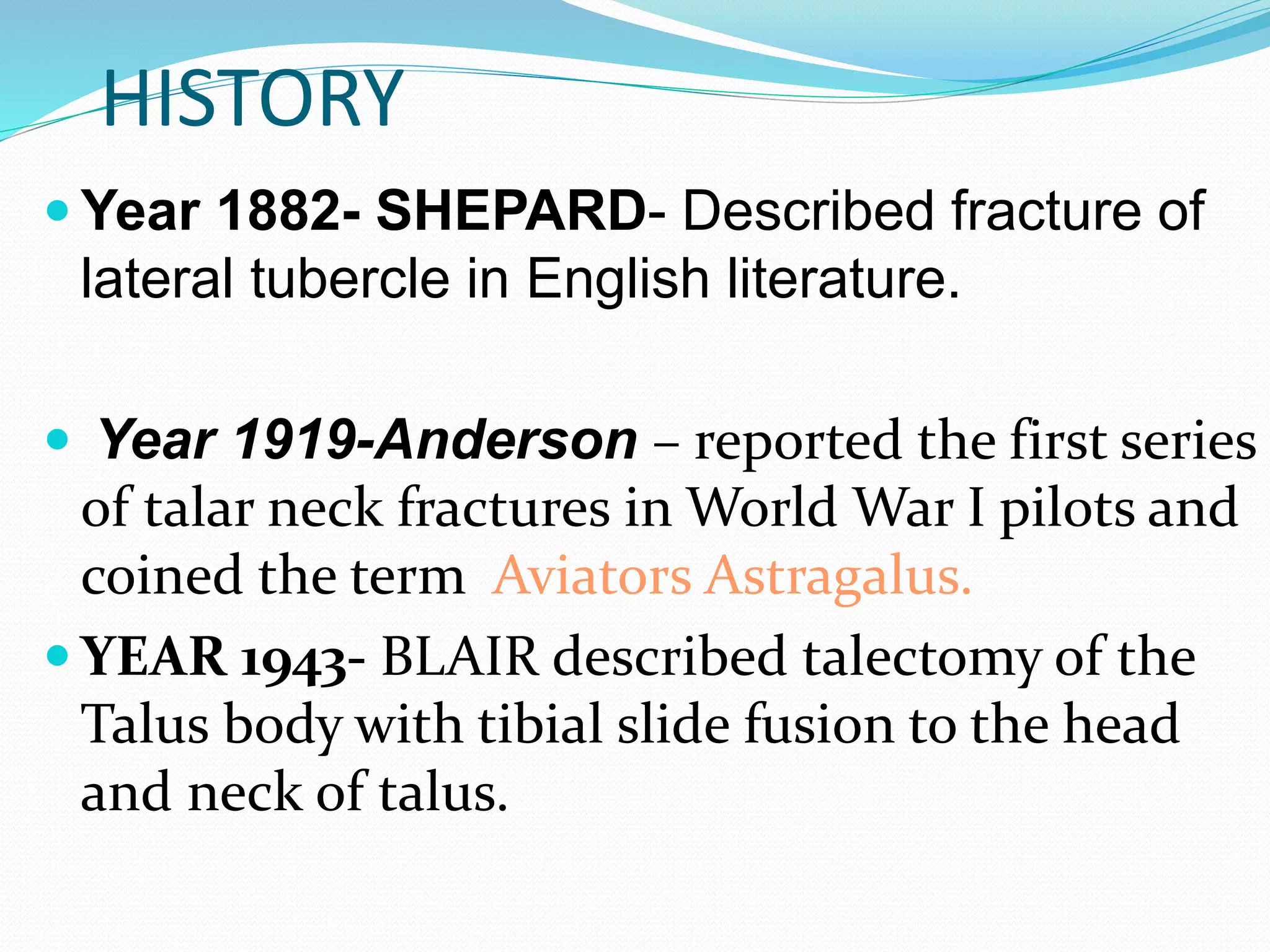Talar Fracture | PPTX