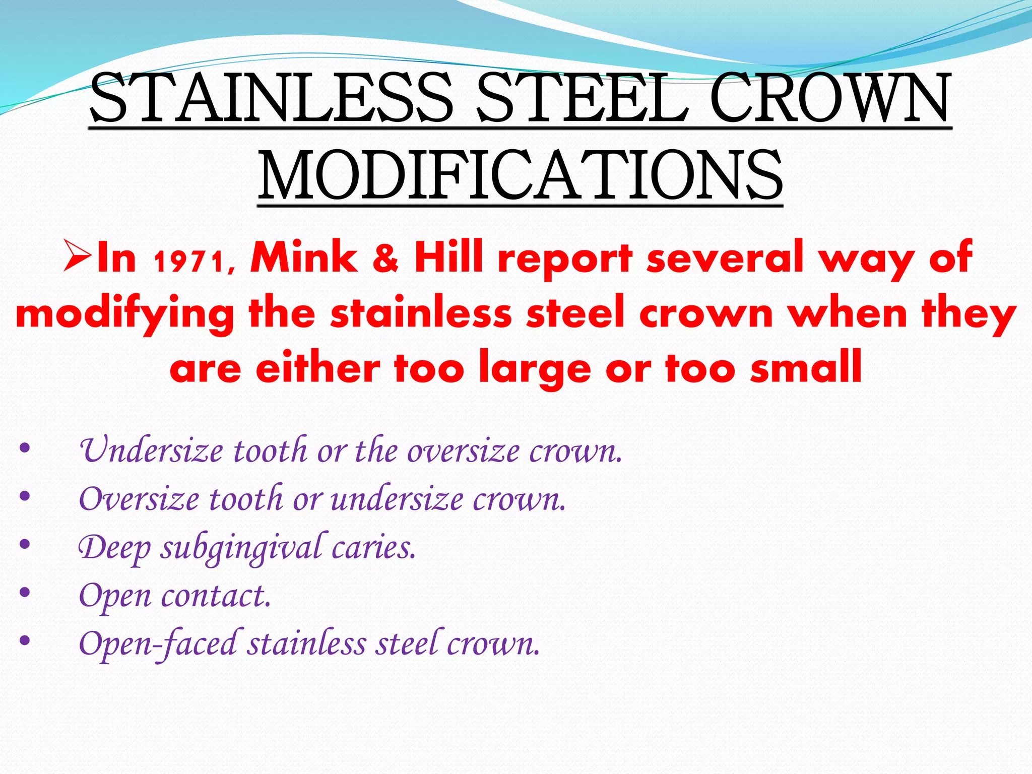 Stainless Steel Crown (Department of pedodontics) | PPTX