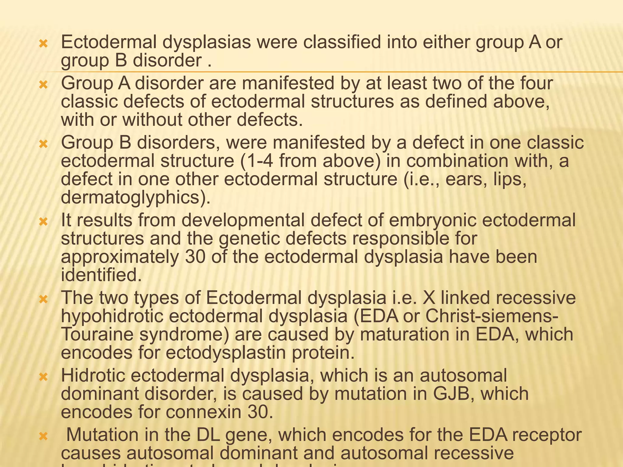 hypohydrotic ectodermal dysplasia | PPTX