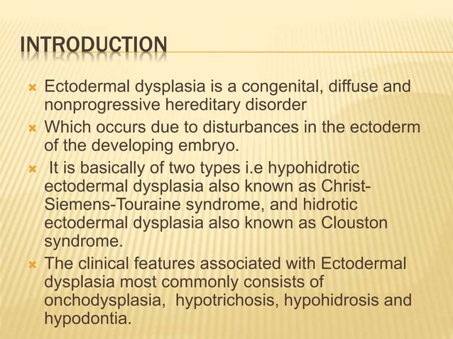 hypohydrotic ectodermal dysplasia | PPTX