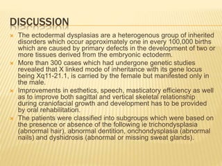 hypohydrotic ectodermal dysplasia | PPTX