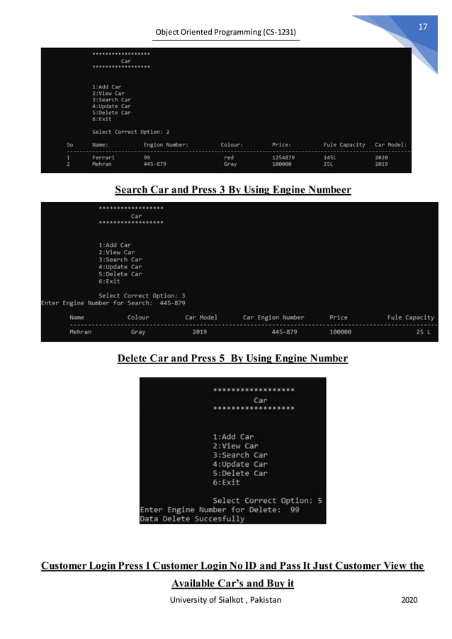 Car Showroom management System in c++