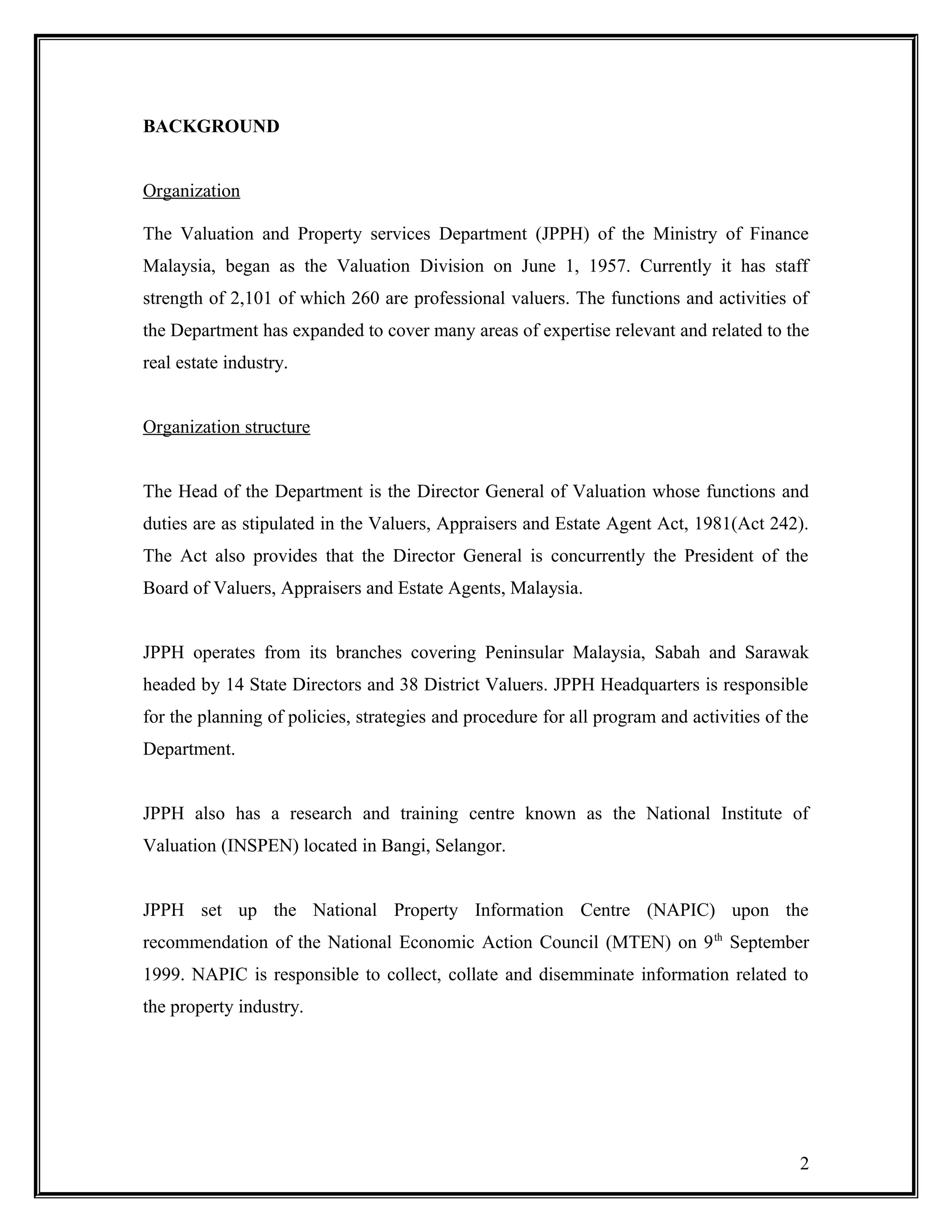 Department profile (1) | DOC