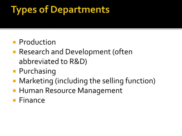 Departments and its functions | PPTX
