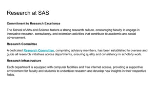 Departments at SCHOOL OF ARTS & SCIENCE (SAS).pptx