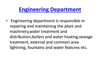Departments of a hotel | PPTX