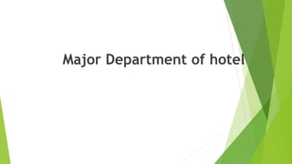 Departments of hotel | PPTX