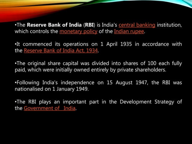 Departments of rbi ppt | PPT