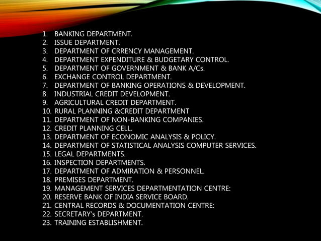 Departments of rbi ppt | PPT