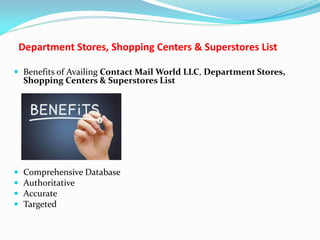 Department stores, shopping centers & superstores list | PDF