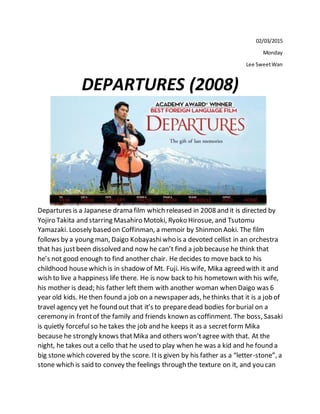 Departures 2008 yojiro takita | DOCX