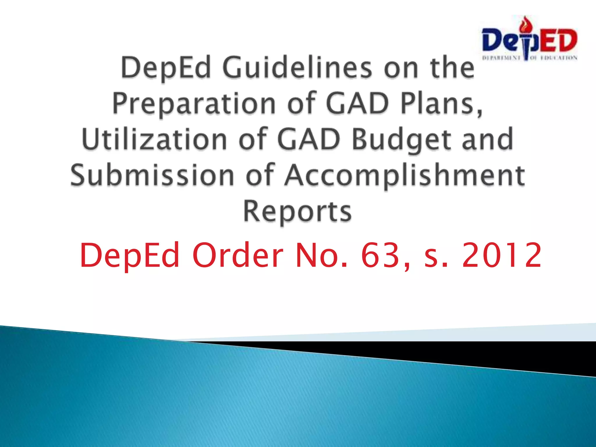 Deped Guidelines on the Preparation of GAD plans | PPTX