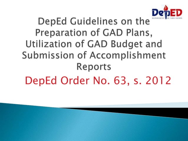 Deped Guidelines on the Preparation of GAD plans | PPTX | Business ...