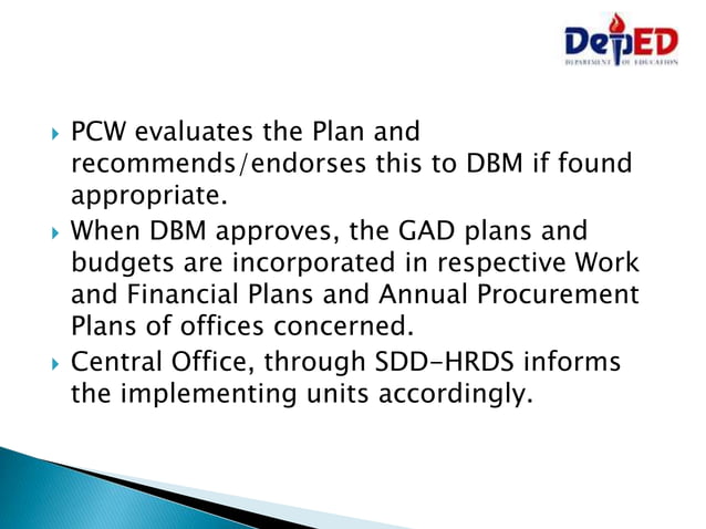 Deped Guidelines on the Preparation of GAD plans | PPTX | Business ...
