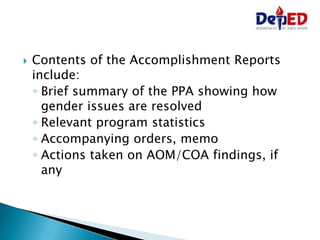 Deped Guidelines on the Preparation of GAD plans | PPTX