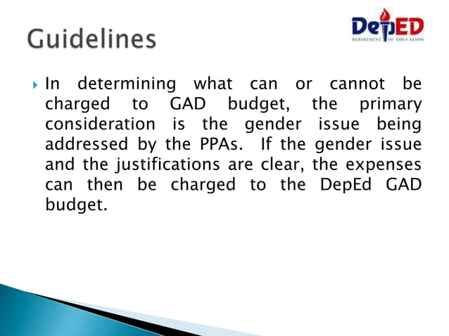 Deped Guidelines on the Preparation of GAD plans | PPTX | Business ...