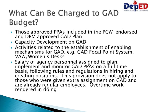 Deped Guidelines on the Preparation of GAD plans | PPTX | Business ...