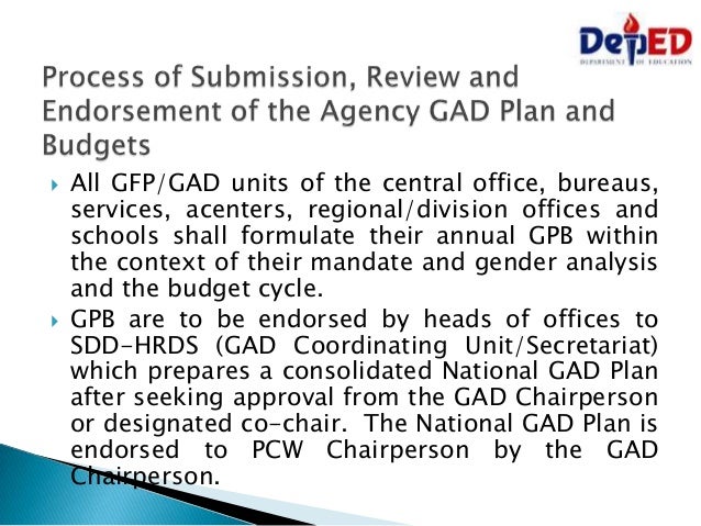 Deped Guidelines on the Preparation of GAD plans