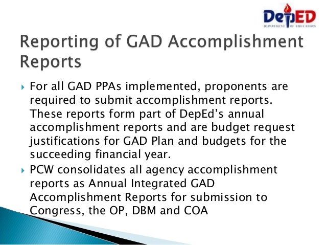 Deped Guidelines on the Preparation of GAD plans